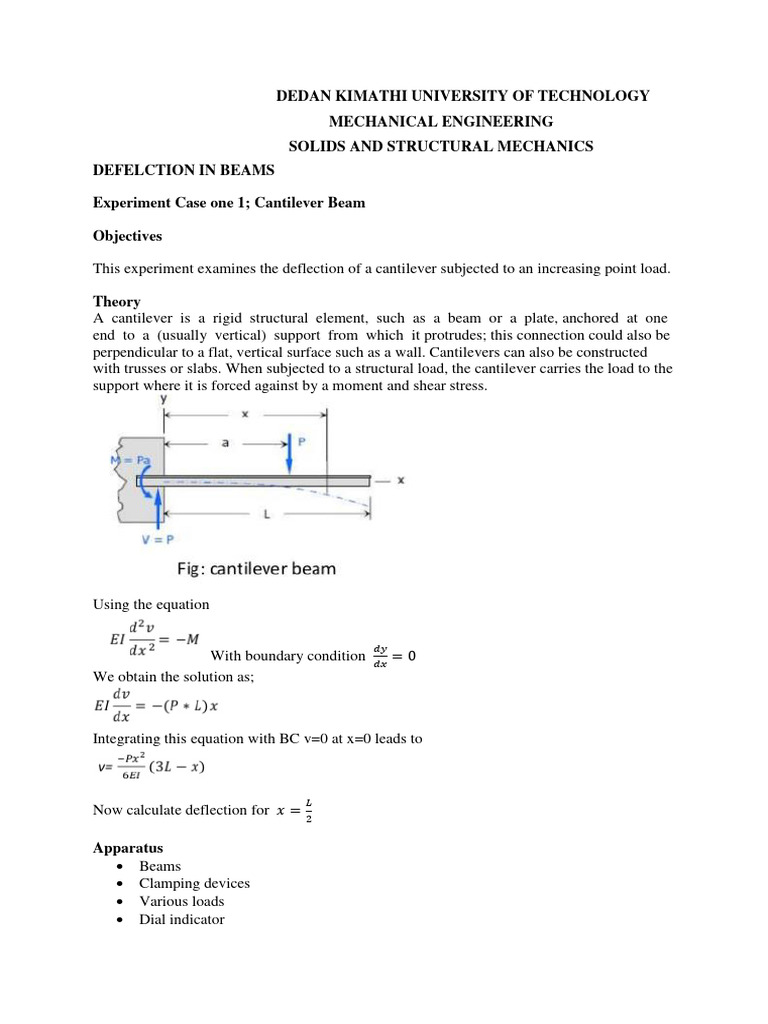 Deflection beams lab | PDF | Beam (Structure) | Metrology