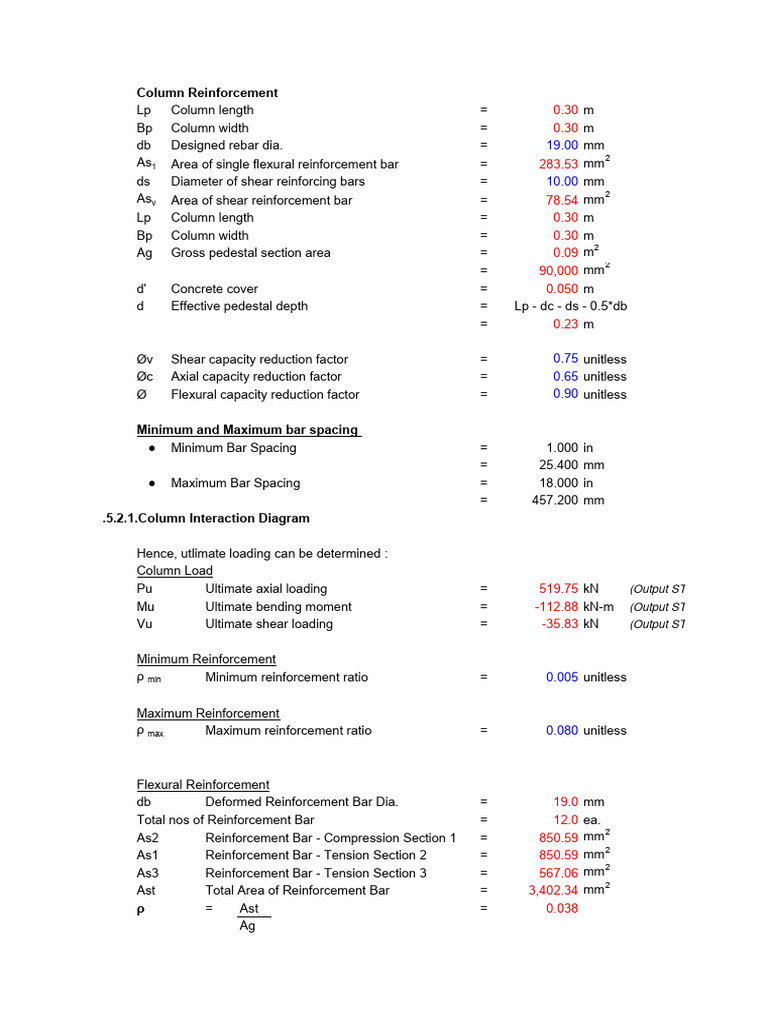 Column Reinforcement: (Output ST (Output ST (Output ST | PDF | Column | Solid Mechanics