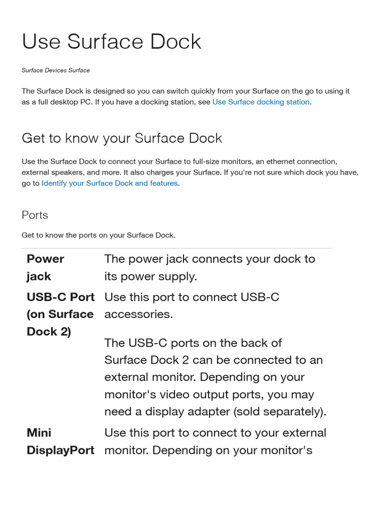 Microsoft Surface Docking Station 2 | PDF | Usb | Computer Hardware