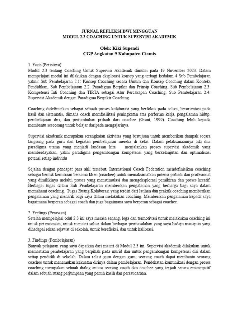 Jurnal Dwi Mingguan Modul 2.3-Kiki Supendi | PDF