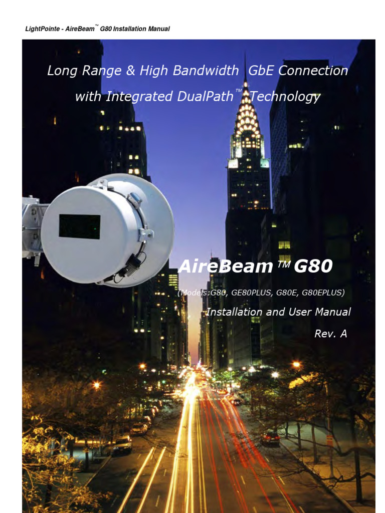 AireBeam G80 Installation Manual | PDF | Extremely High Frequency | Rain