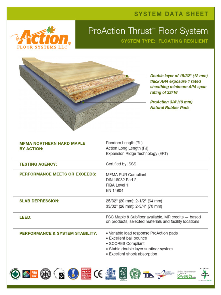 ProAction Thrust System Sales Literature | PDF | Flooring | Humidity