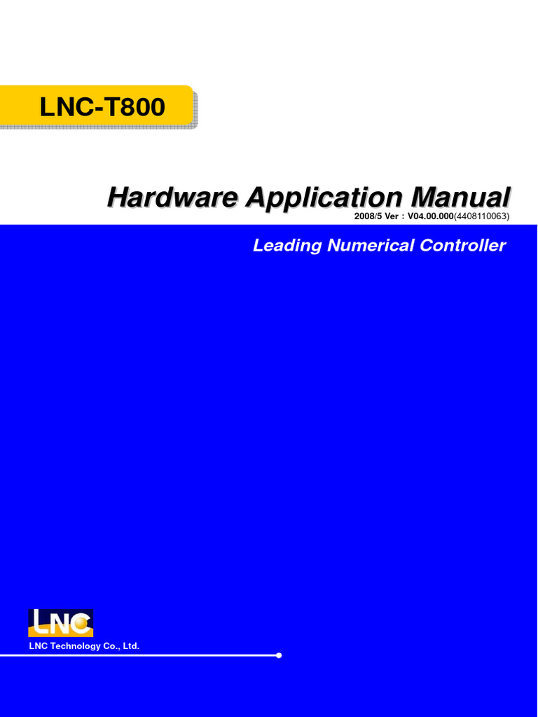 LNC T800 Hardware Application Manual V04.00.000 (4408110063) ENGمهم ...