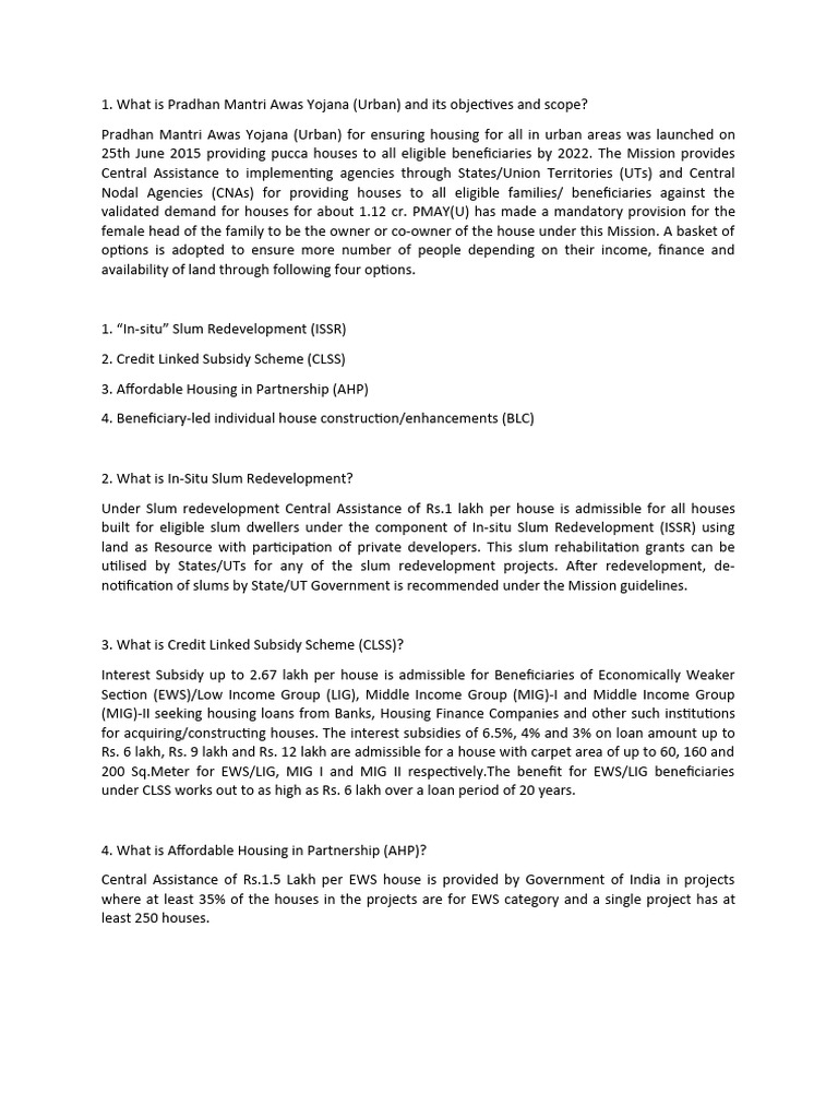 Pmay U - CLSS | PDF | Money | Economies