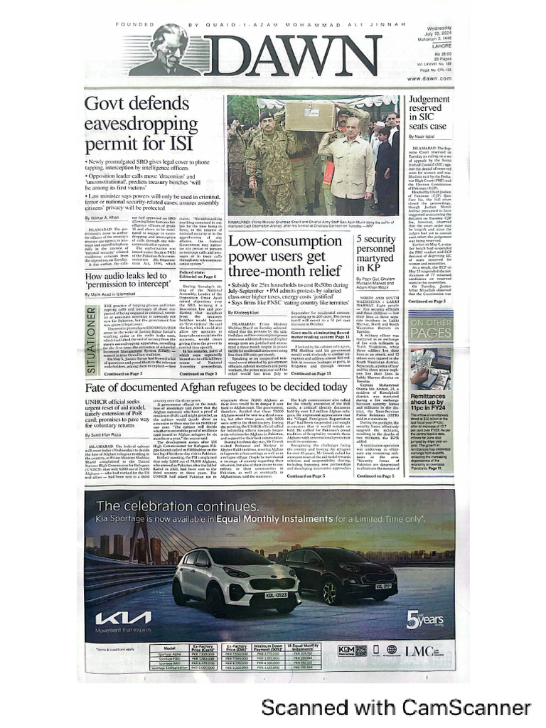 DAWN Newspaper 10 Jul 2024 | PDF