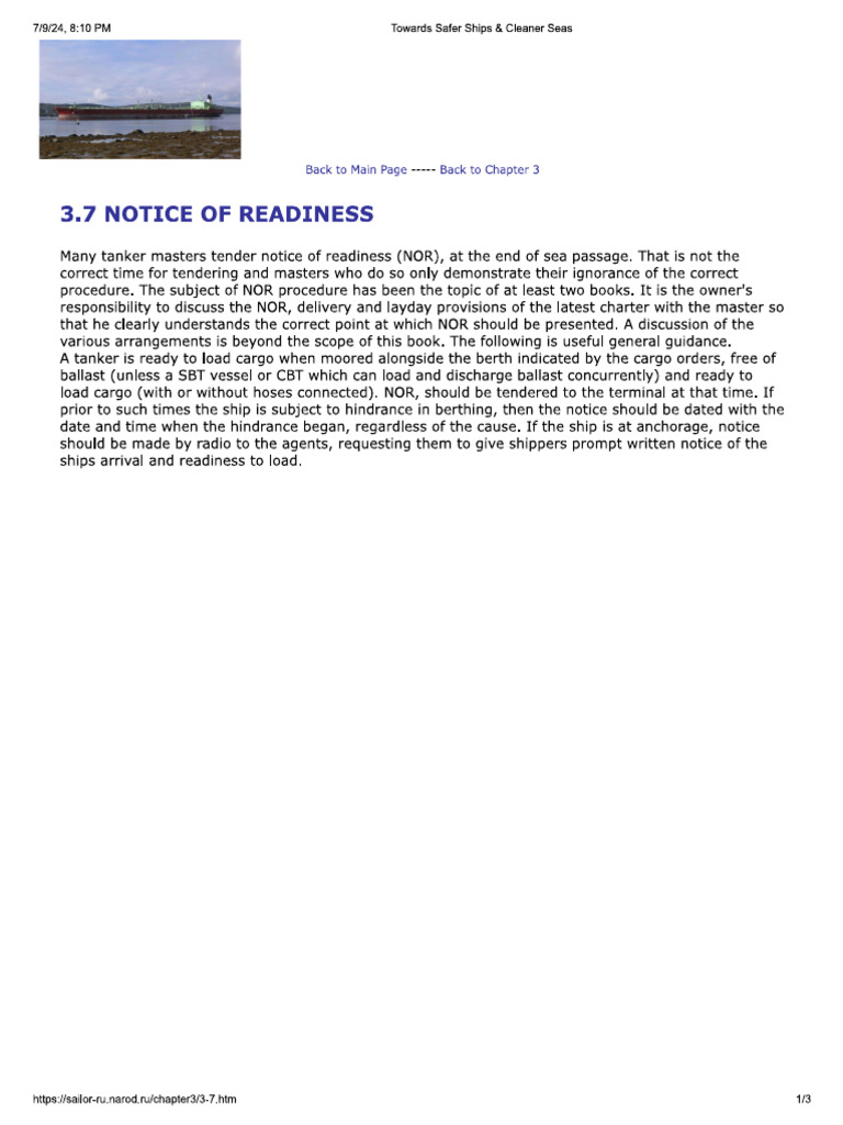 3-7 NOTICE OF READINESS | PDF