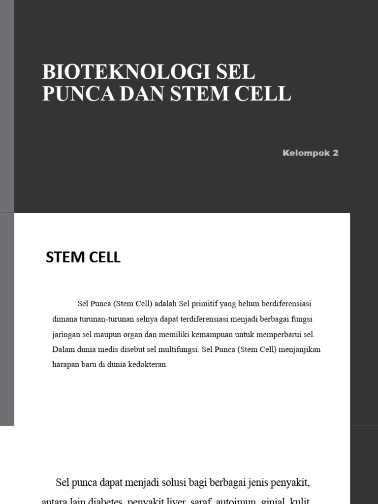 Bioteknologi Sel Punca Dan Stem Cell | PDF | Pengembangan Diri | Kesehatan Holistik