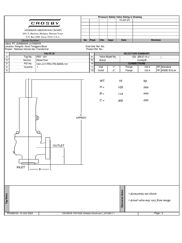 DATA SIZING DRAWING 1X2 CROSBY | PDF | Mechanical Engineering | Plumbing