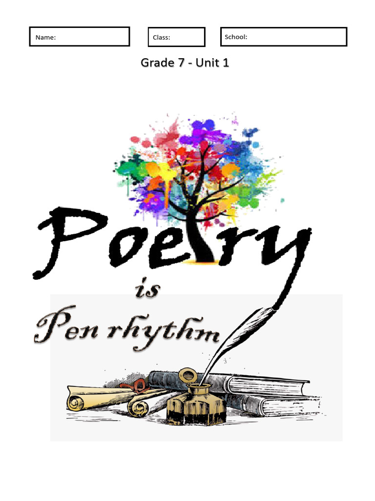 Poetry Workbook (Unit 1) 2022 - 23 | PDF | Poetry