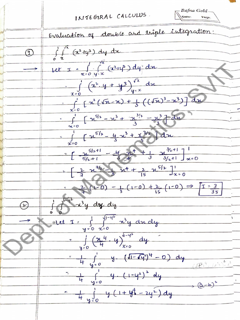 Integral Calculus Notes | PDF