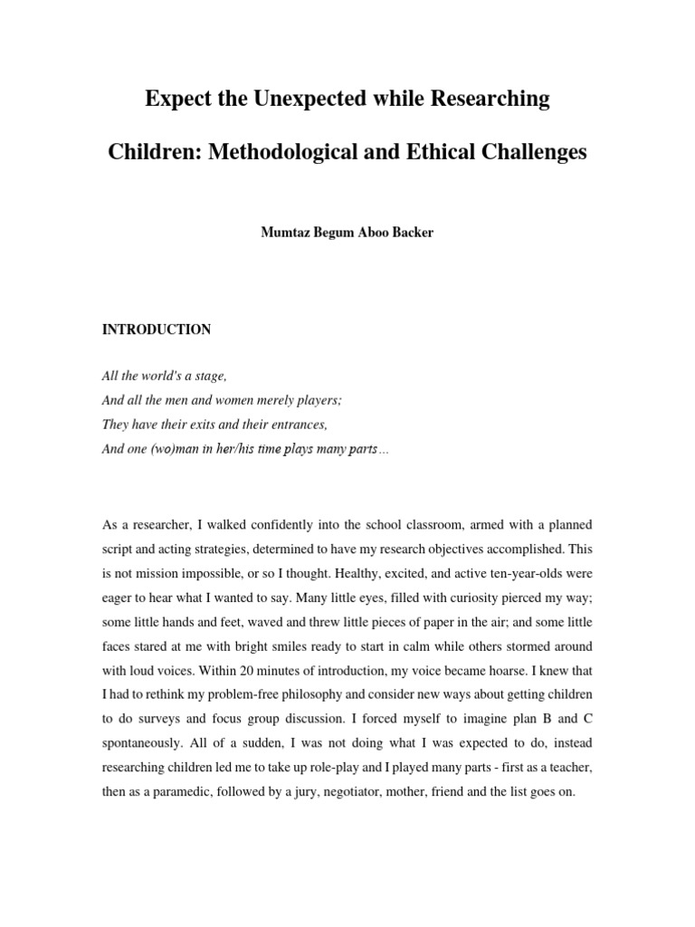 C5 Expect The Unexpected While Researching Children | PDF ...