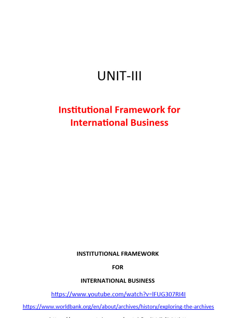 Unit-3 Institutional Framework GB | PDF | United Nations Conference On Trade And Development ...