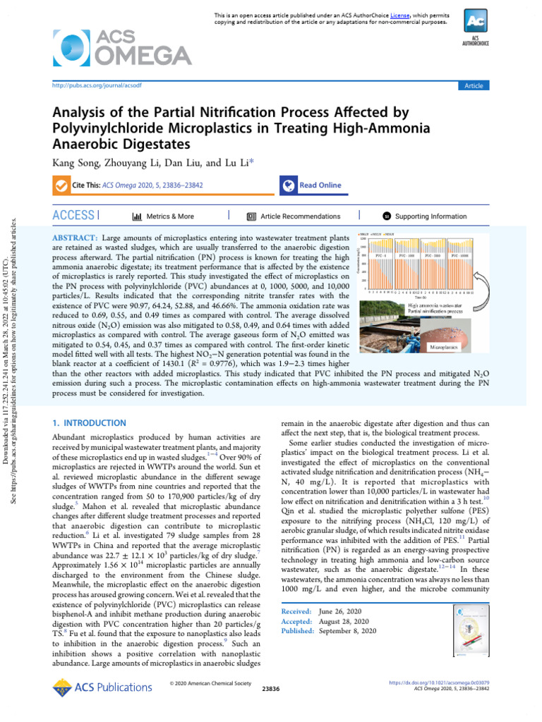 Analysis of The Partial Nitrification Process Affected by | PDF | Anaerobic Digestion | Nitrous ...