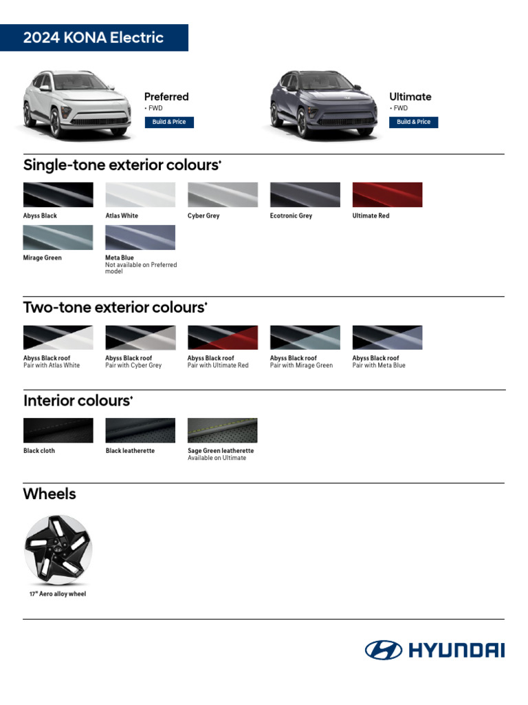 2024 Hyundai KONA Electric Model Summary EN | PDF | Land Vehicles | Automotive Industry