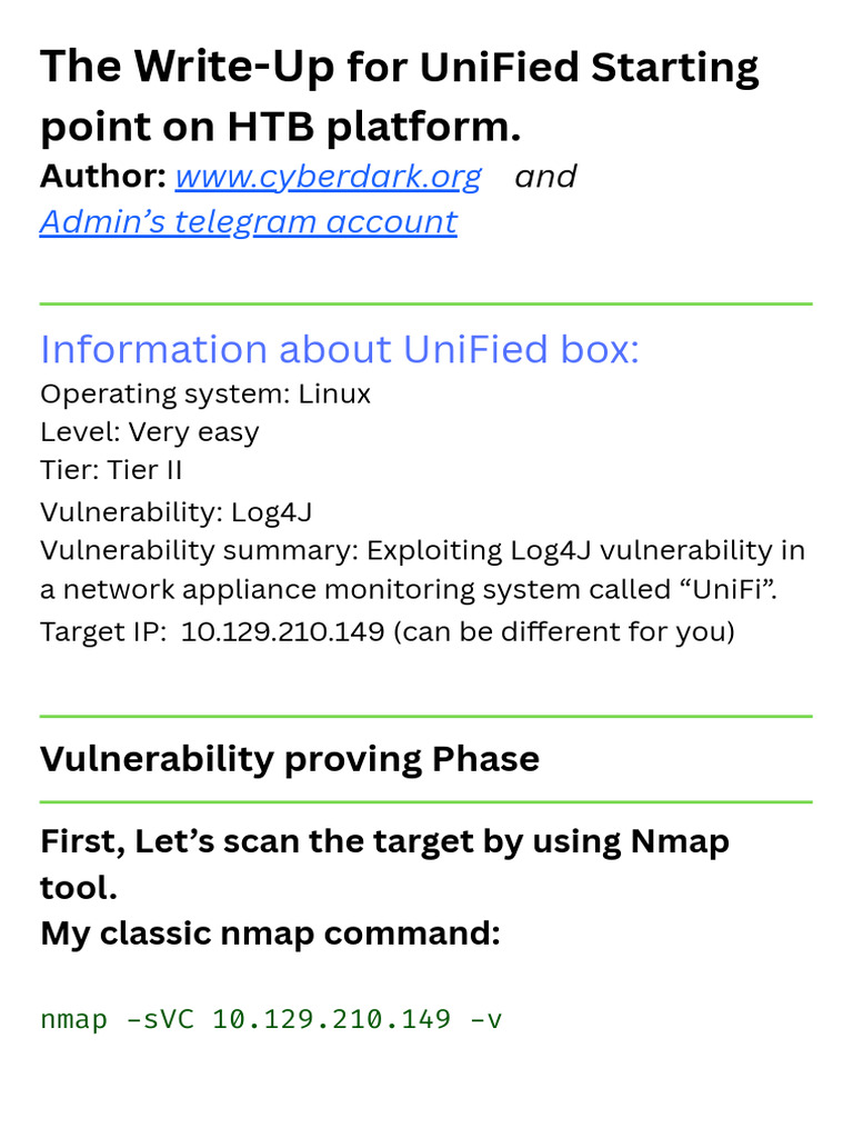 The Write-Up For UniFied SP On HTB Platform | PDF | Proxy Server | Secure Shell