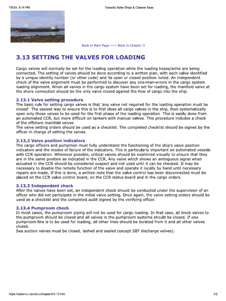 3-13 SETTING THE VALVES FOR LOADING | PDF