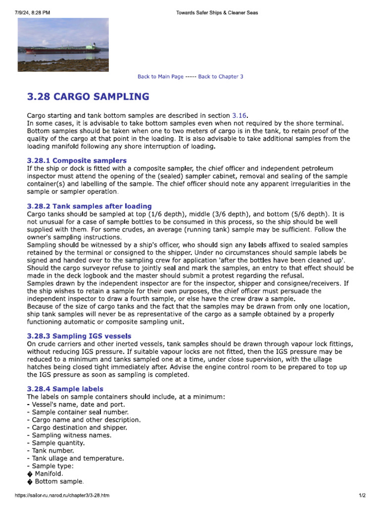 3-28 CARGO SAMPLING | PDF