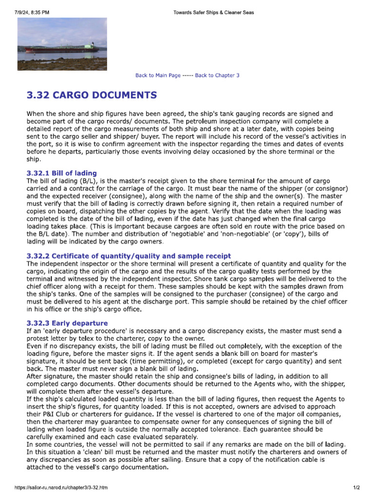 3-32 Cargo Documents | PDF