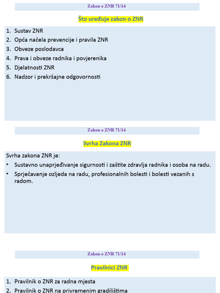 Što Uređuje Zakon o ZNR | PDF