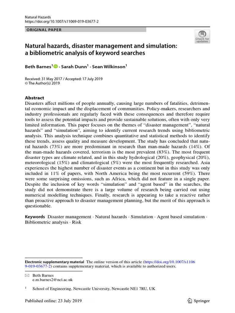 Natural Hazards Disaster Management and Simulation | PDF | Hazards | Analysis