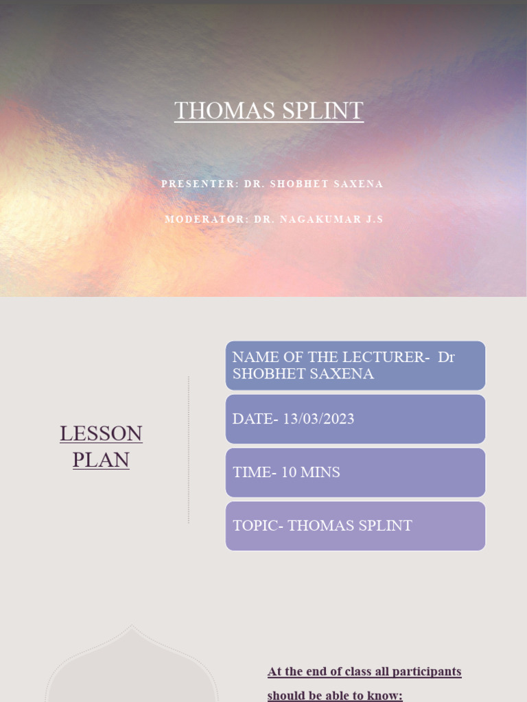 Thomas Splint | PDF | Musculoskeletal System