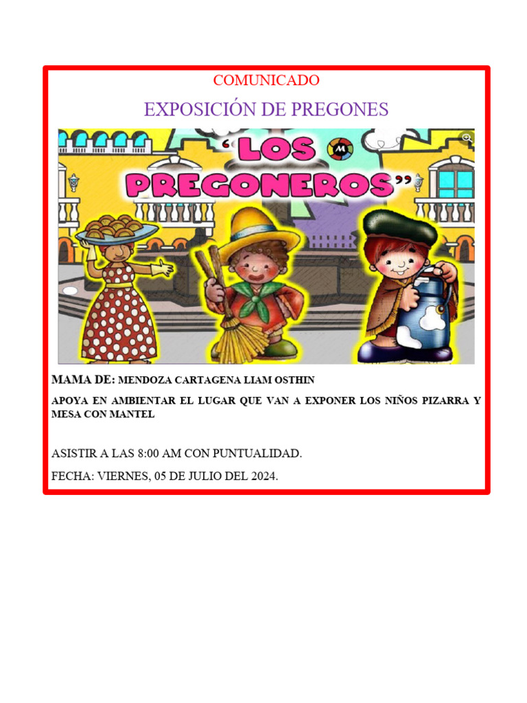 Exposicion Pregones | PDF