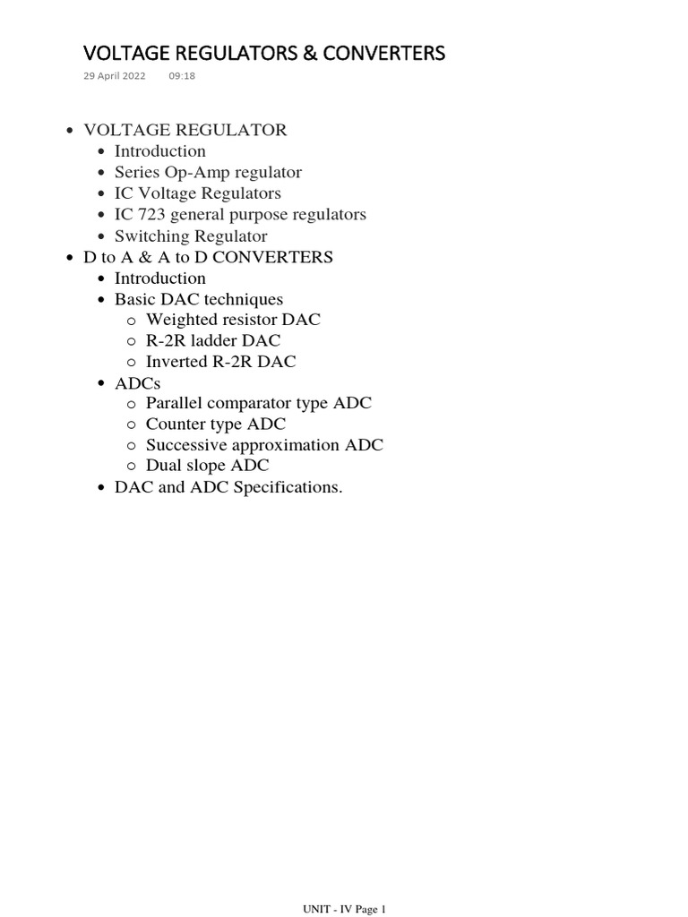 Ldica - Unit - Iv | PDF | Analog To Digital Converter | Operational Amplifier