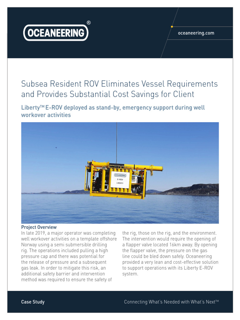 Case Study Subsea Resident ROV Eliminates Vessel Requirements and ...