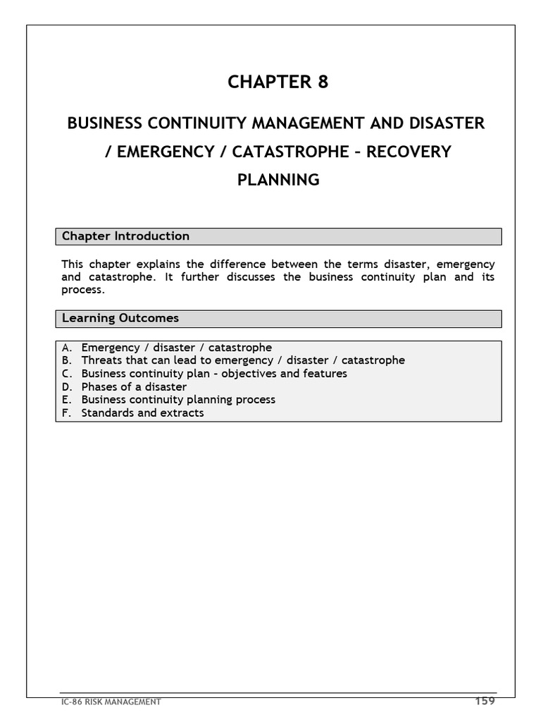 CHP 8 86 | PDF | Disaster Recovery | Natural Disasters