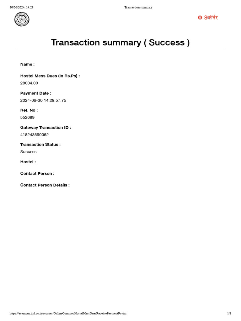 Transaction summary | PDF