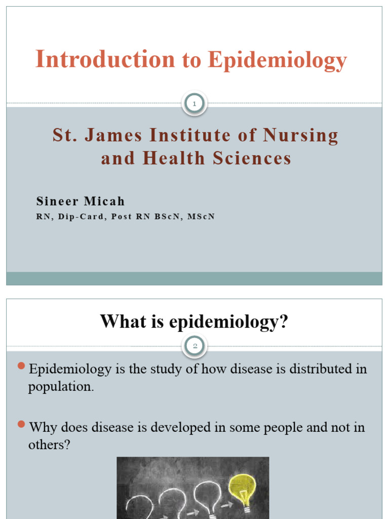 Epi Intro | PDF | Epidemiology | Medicine