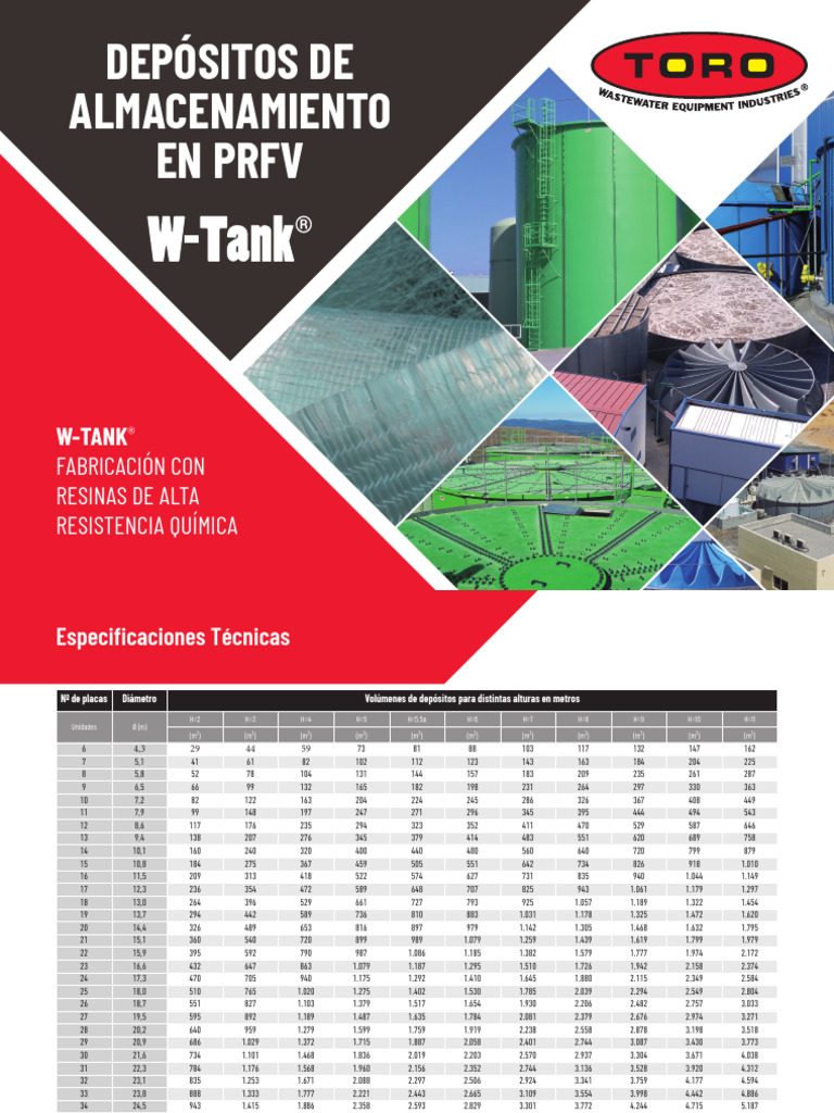 Toro Equipment Depositos de Almacenamiento en PRFV | PDF | Ácido | Hidróxido de sodio