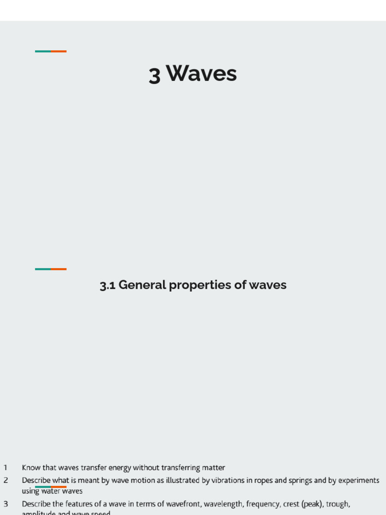 Chapter 3 Physics Waves | PDF | Reflection (Physics) | Waves