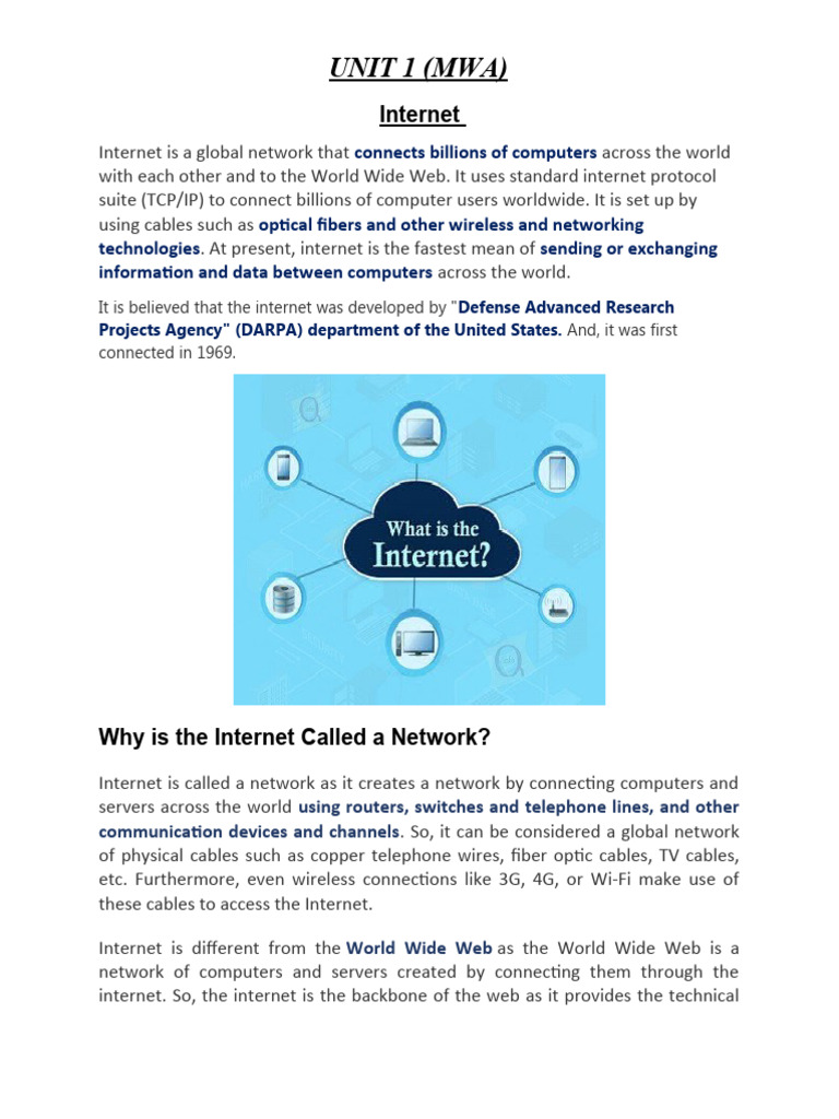 UNIT - 1 | PDF | World Wide Web | Internet & Web