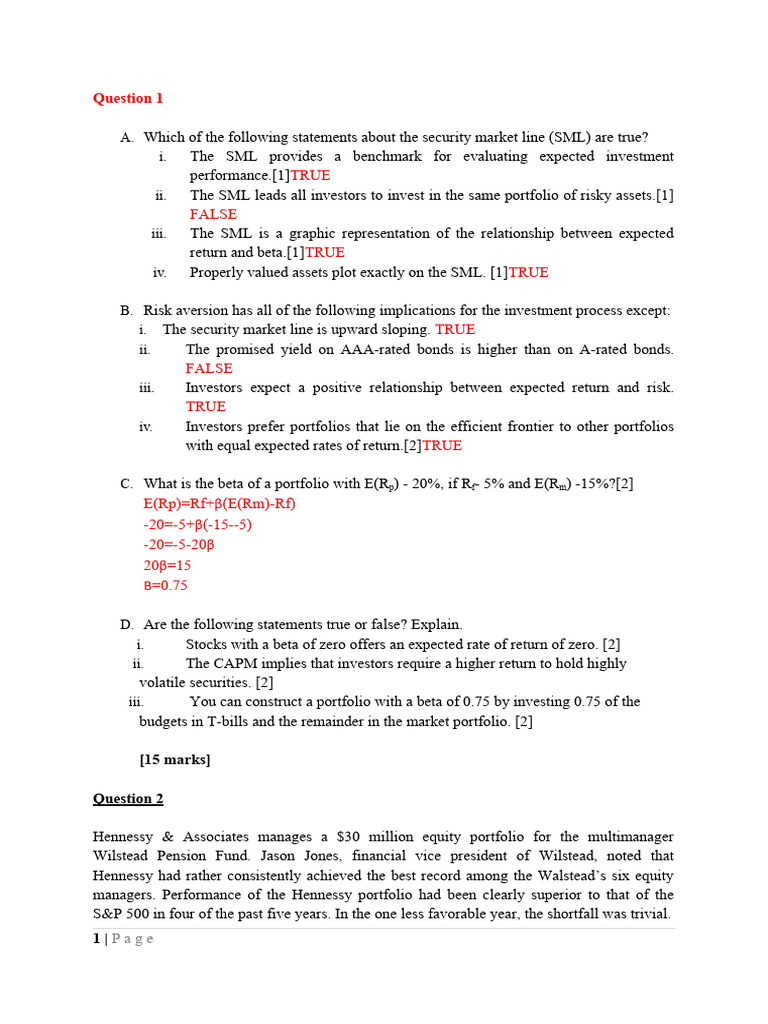 Ak Tutorial Workings | PDF | Market Liquidity | Capital Asset Pricing Model