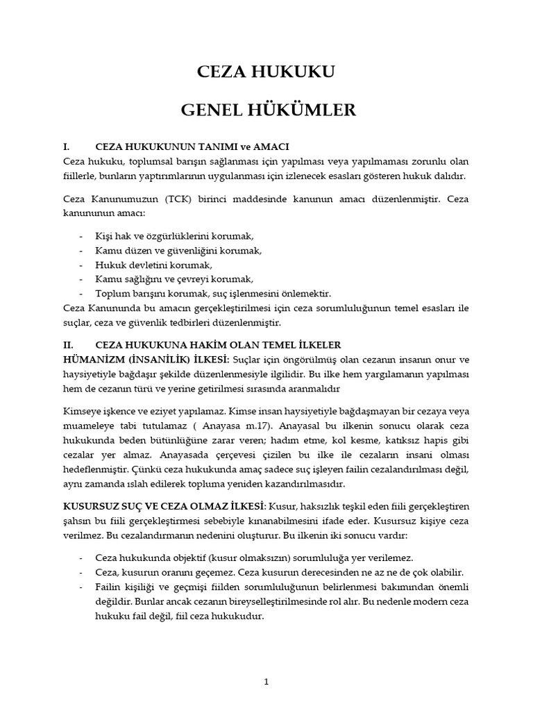 Ceza Genel Notu++++ | PDF