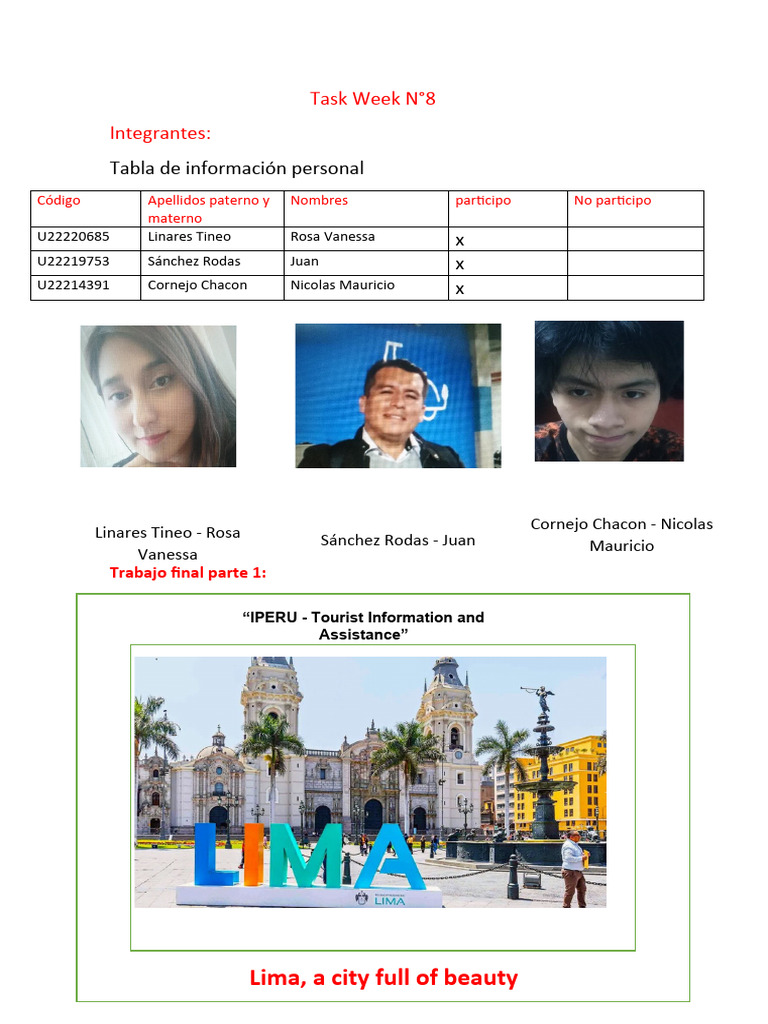 Task Week N 8 | PDF | Lima | Peru
