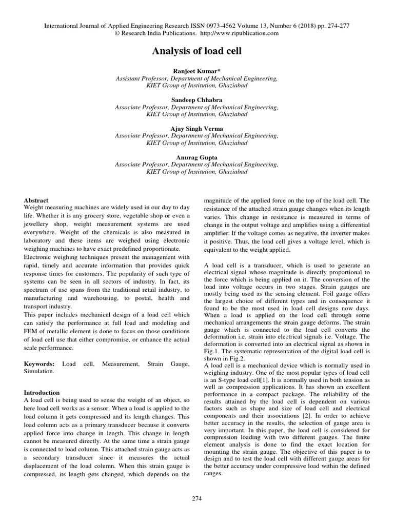 Análise de Célula de Carga | PDF | Electrical Engineering | Physical Sciences
