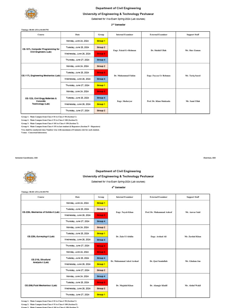 Viva Schedule Colour | PDF | Science