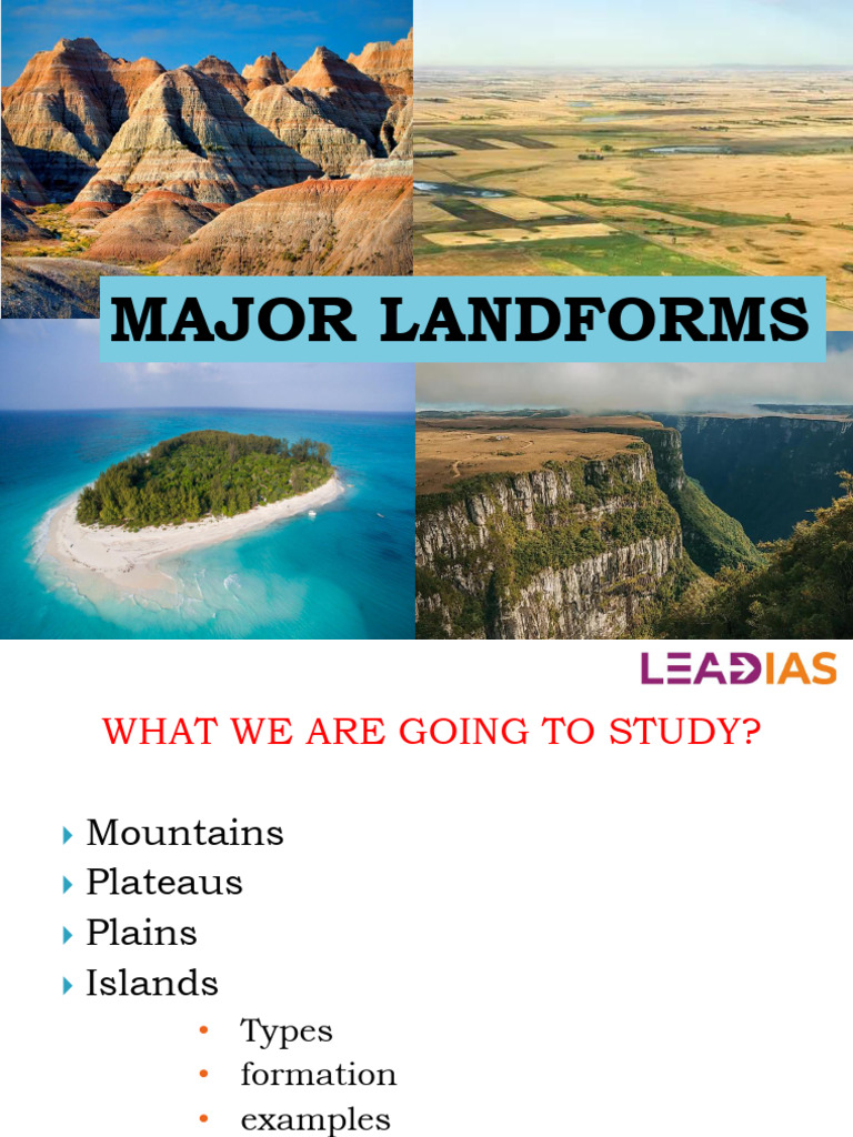 11 Major Land Forms 05.08.22 | PDF | Plateau | Mountains