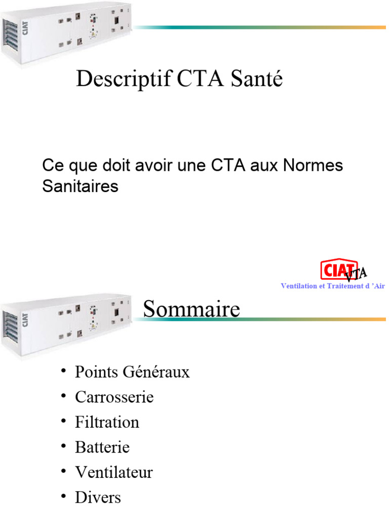 Explication CTA SANTE - Airclean Santé | PDF | Ventilation (Architecture)