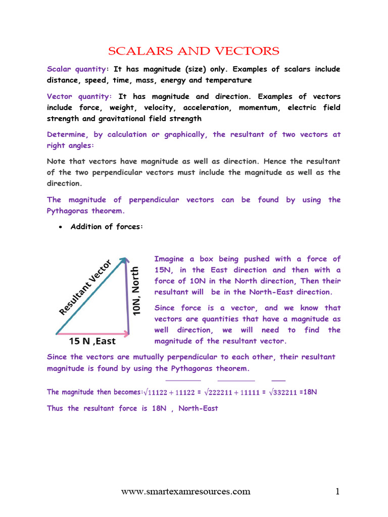 Scalars and Vectors in Physics | PDF | Euclidean Vector | Force