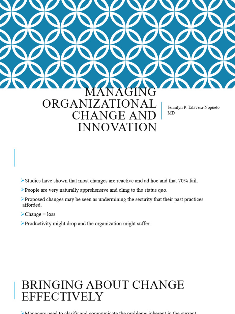 Managing Organizational Change and Innovation | PDF | Organization Development | Learning
