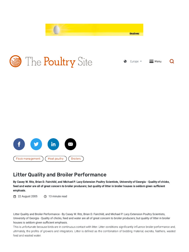 Broiler Litter Quality Guide | PDF
