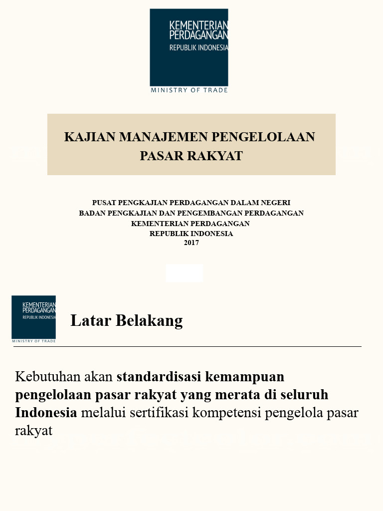 01 Materi Pelatihan Pasar Rakyat Laporan Kajian Pasar Rakyat Pdf