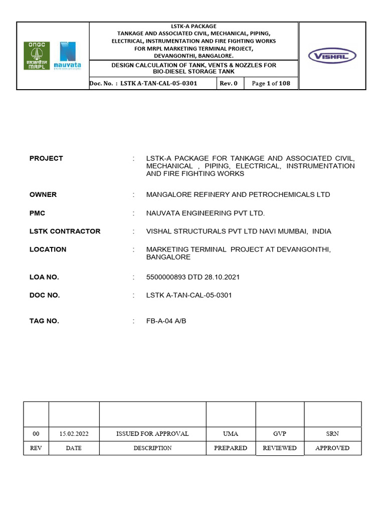 LSTK A-TAN-CAL-05-0301 - 0 - Process Comments | PDF | Strength Of ...
