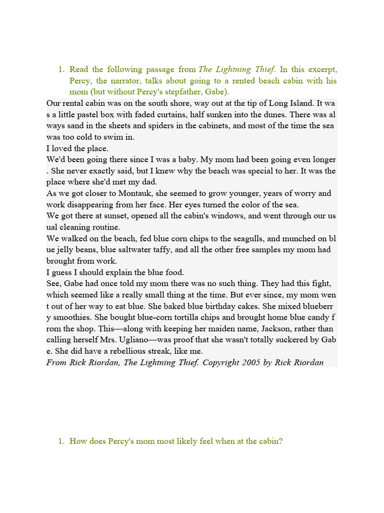 Comprehension Passages | PDF | Mystery, Thriller & Crime Fiction | Poetry