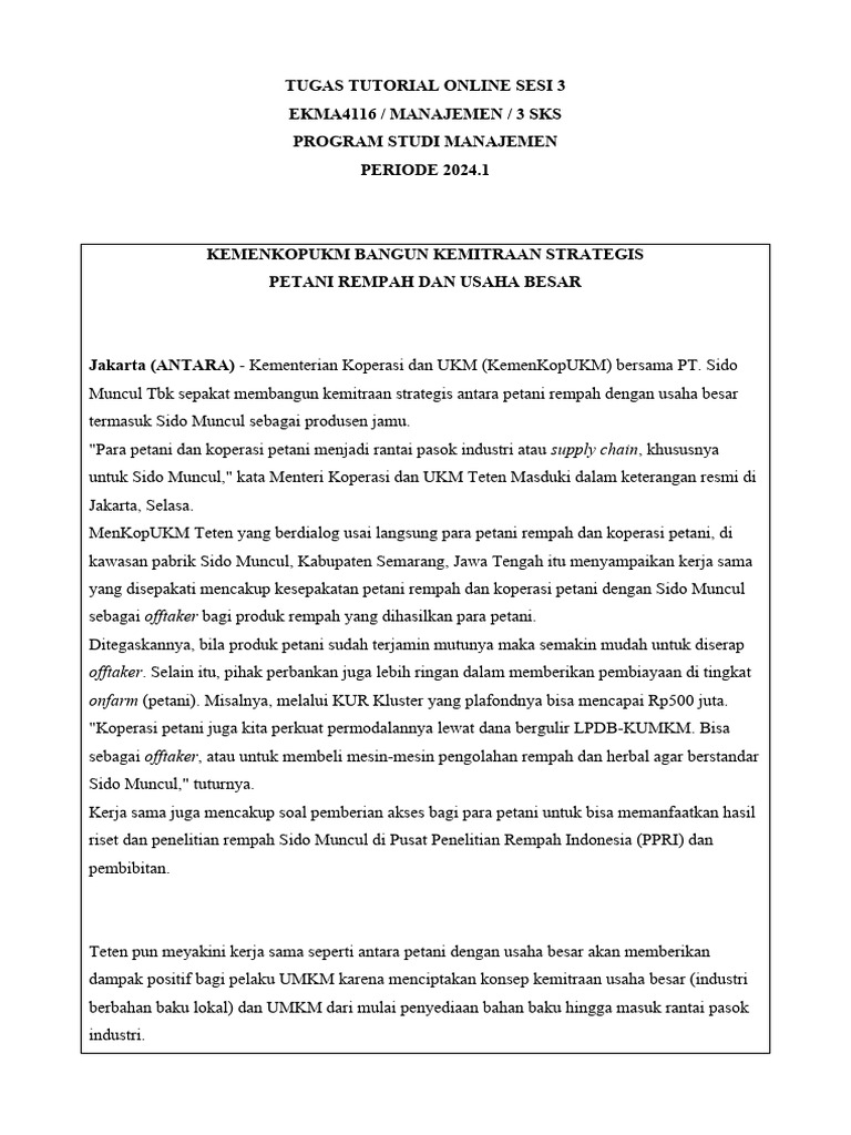 Contoh Tugas 3 Manajemen Ut | PDF