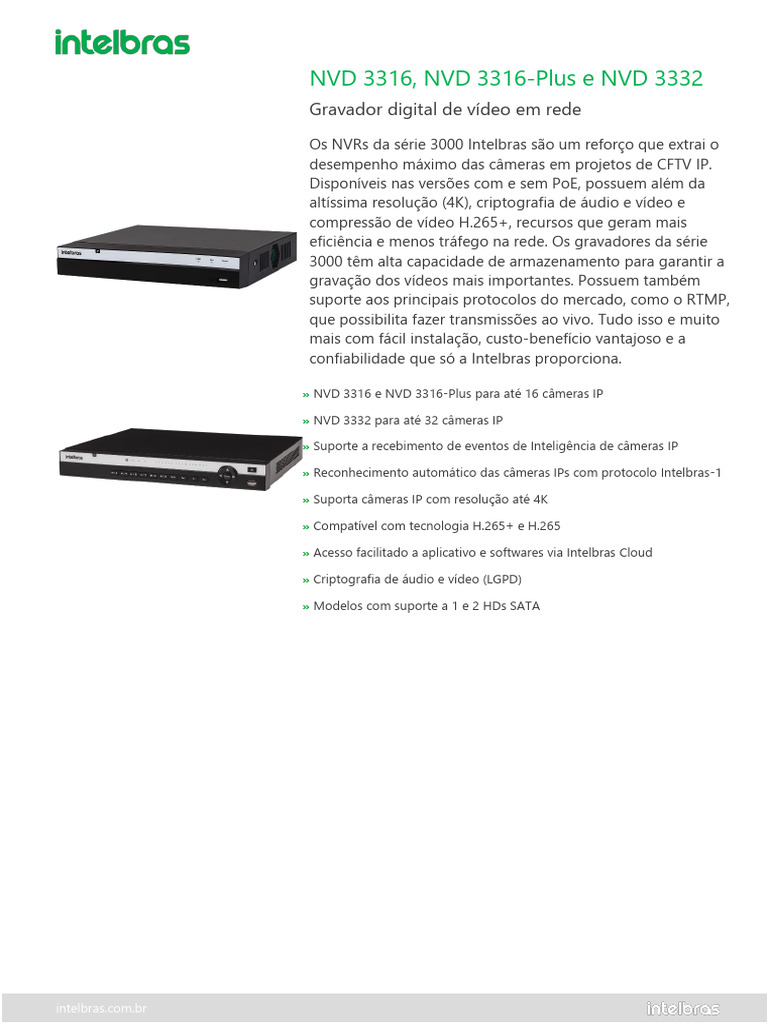 Datasheet NVD 3316, NVD 3316-PLUS e NVD 3332 | PDF | HDMI | USB