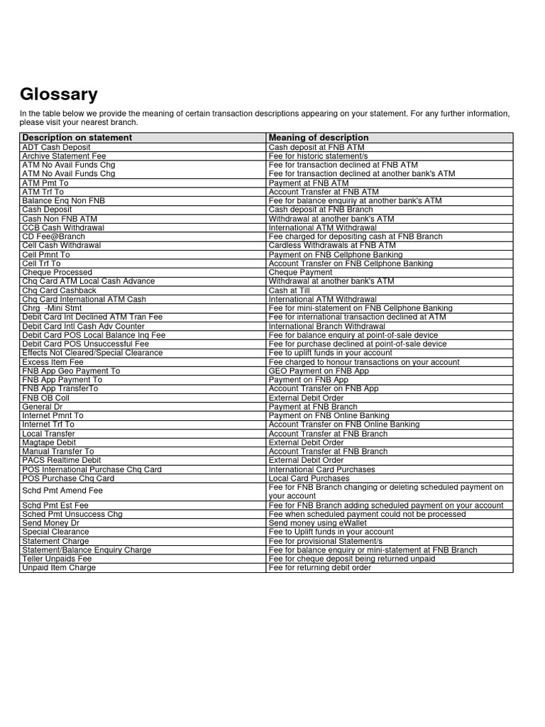 Glossary Reference | PDF | Debit Card | Payments